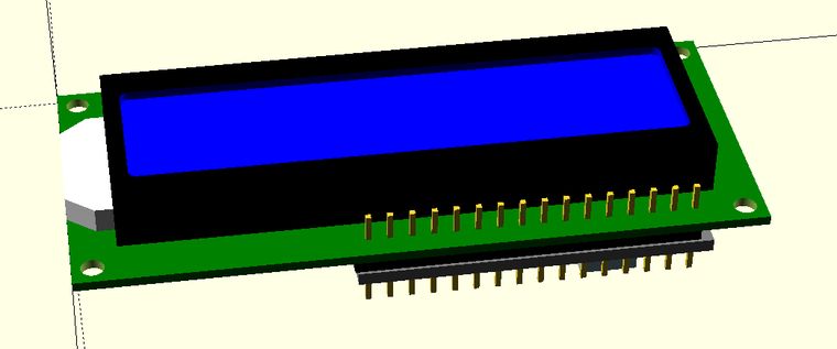 OpenSCAD 1602 LCD with i2C